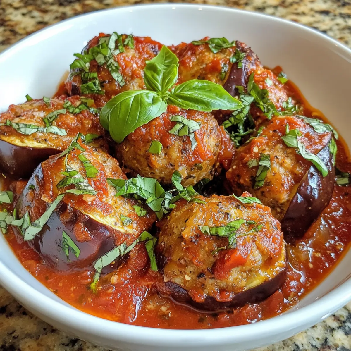 Easy Delicious Eggplant Meatball in a Rich Marinara Sauce Recipe